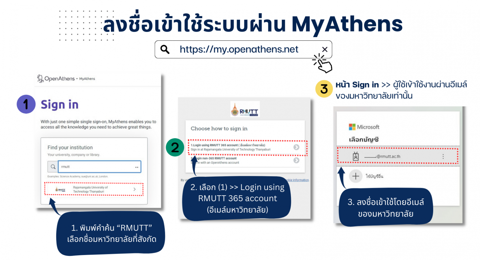 การเข้าใช้งานได้ระบบ OpenAthens
